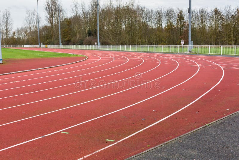 Bend of Running track stock photo. Image of winter, people - 47252696