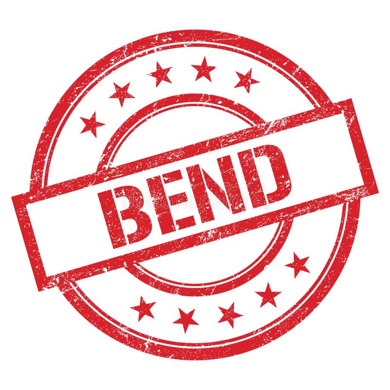 BEND Text Written on Red Grungy Round Stamp Stock Illustration ...