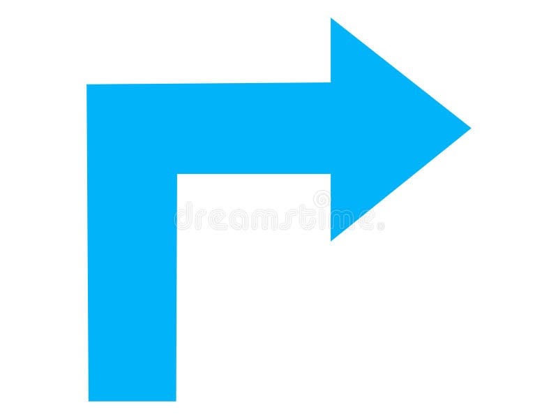 Bend to right arrow stock illustration. Illustration of label - 371442593