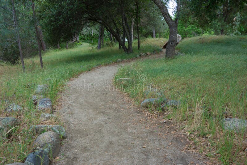 Bend in Walking Path stock image. Image of adventure - 54424443