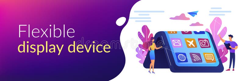 Bendable Device Technology Concept Banner Header. Stock Vector ...