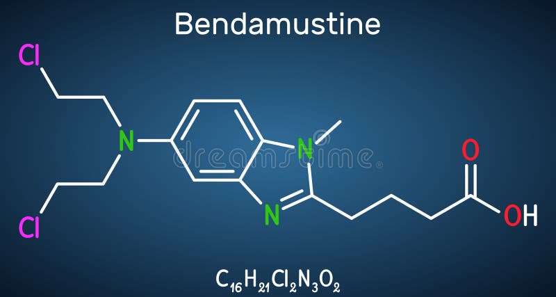 Bendamustine Molecule. it is Alkylating Agent, Used in Treatment of ...