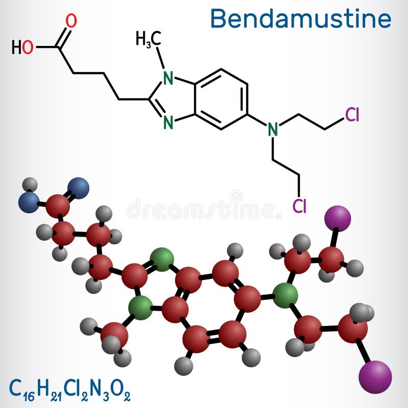 Bendamustine Molecule. it is Alkylating Agent, Used in Treatment of ...