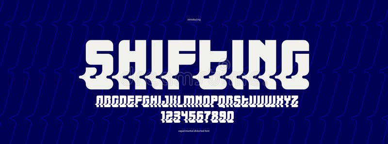 Bended and Deformed Display Font for Logos and Posters, Vector ...