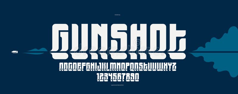 Bended and Deformed Display Font for Logos and Posters, Vector ...