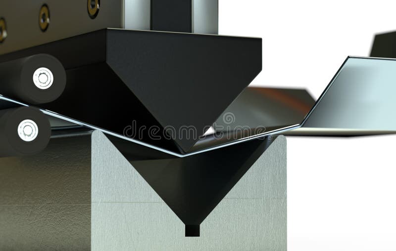Bended Metal Sheet, Bending Machine 3d Render Stock Illustration ...