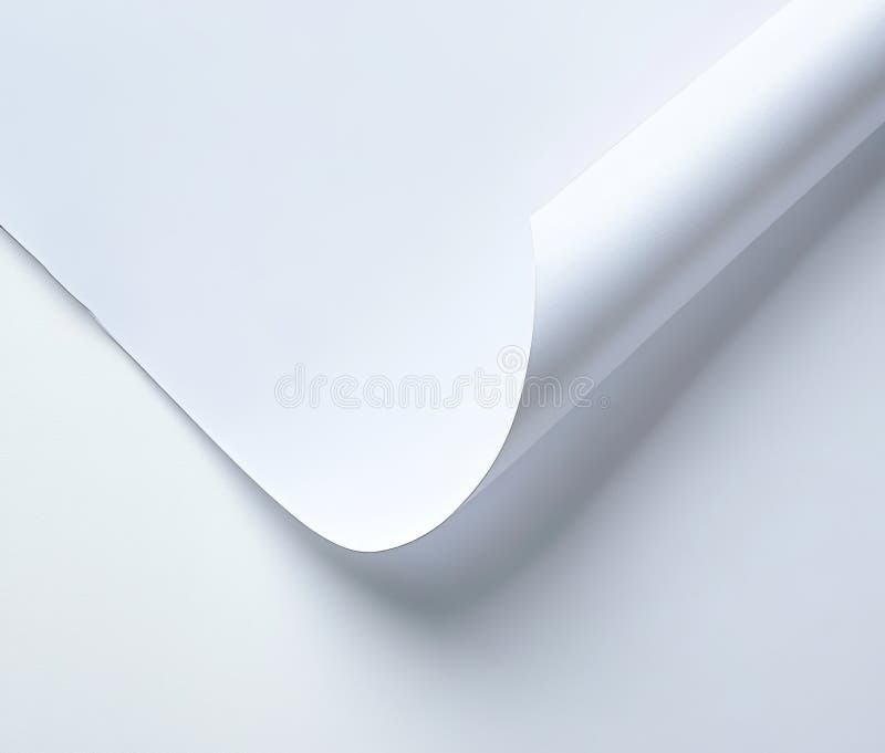 Bended Paper Sheet with Curved Corners Stock Photo - Image of ...