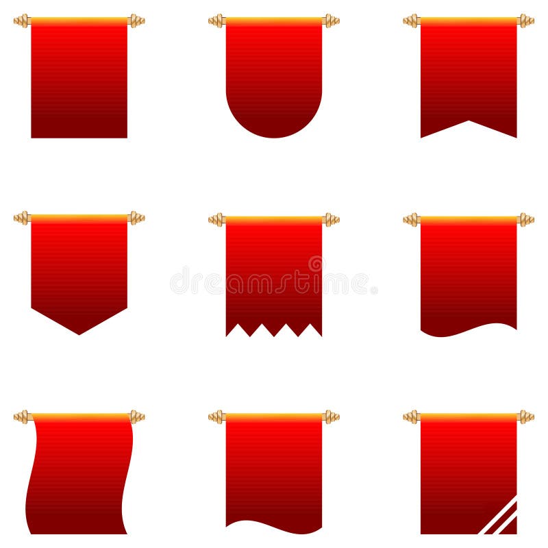 Set of Red Ribbon, Labels and Banners Set Vector Stock Vector ...