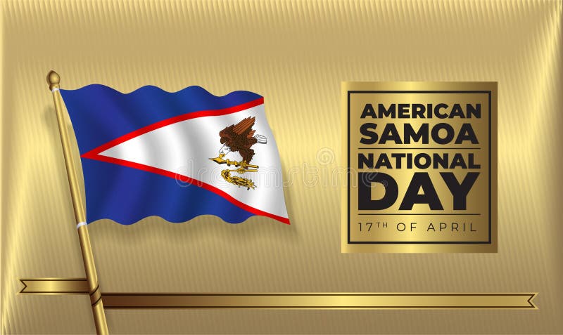 Flag American Samoa National Day Banner with Gold Vector Color Stock ...