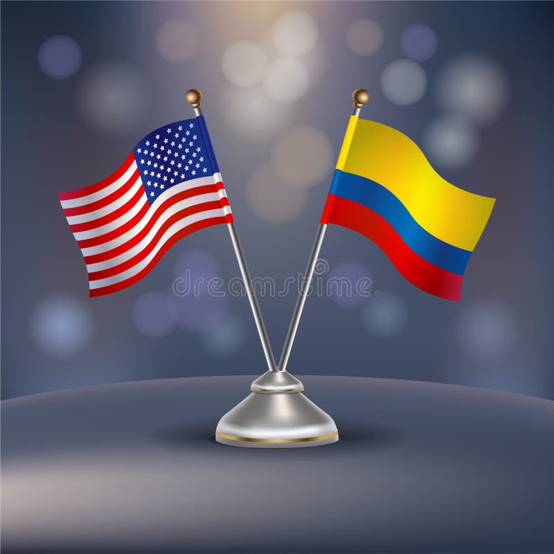United States VS Colombia Flag Relation Stock Vector - Illustration of ...