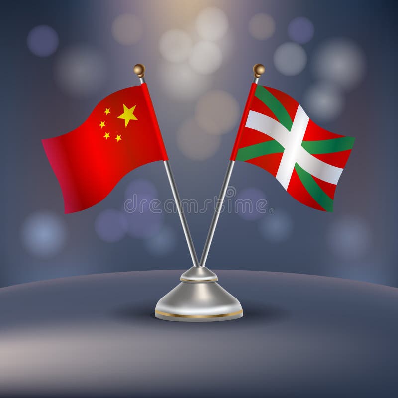 China and Basque Lands Flag Relation Stock Vector - Illustration of ...