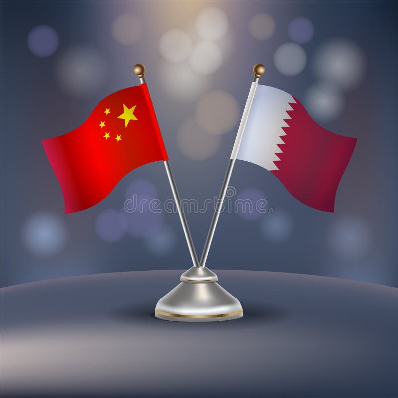 China and Qatar Flag Relation Stock Vector - Illustration of white ...