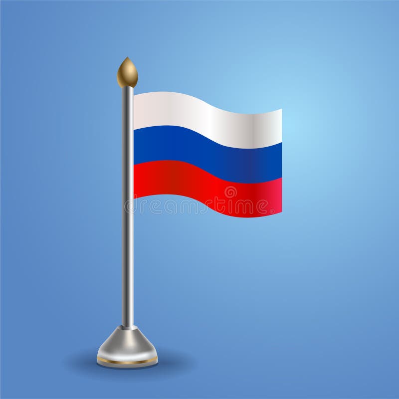 Russian Flag with Blue Gradation Background Stock Illustration ...