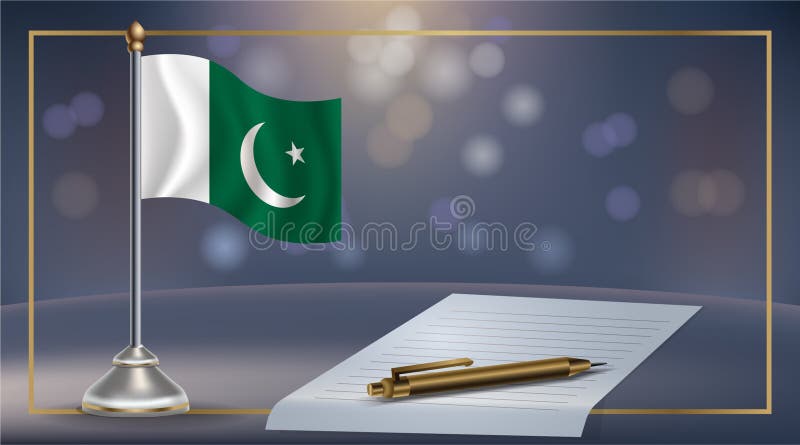 Small National Flag of Pakistan with Bokeh Background, Vector ...