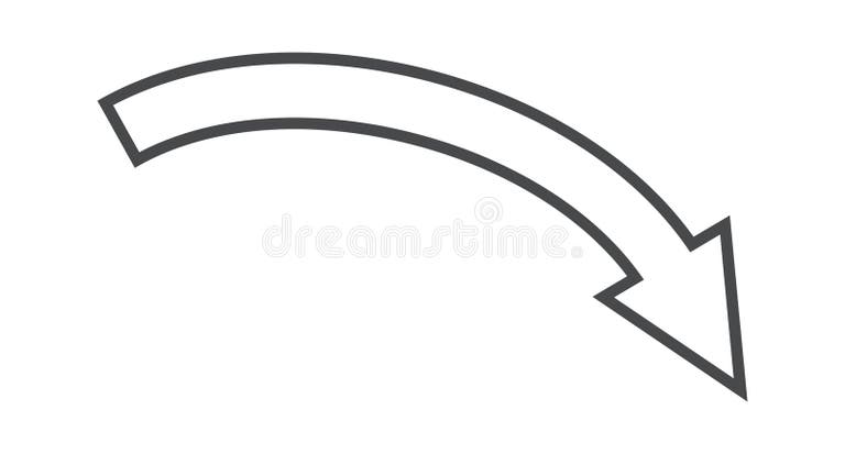 Bending Arrow Pointing Down Design Stock Illustration - Illustration of ...