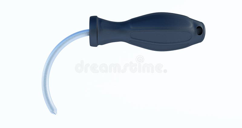 Bending Black Screwdriver Isolated on White Background Stock ...