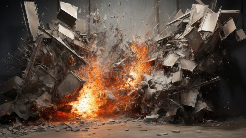 Bending exploding wall stock illustration. Illustration of violence ...