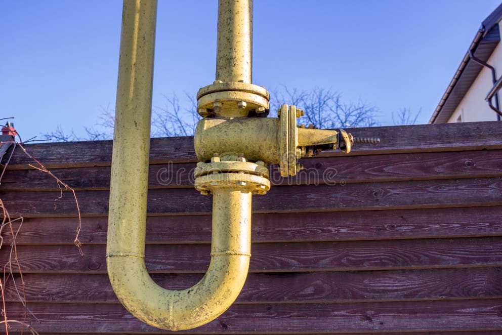 Bending of Gas Pipe with Valve Stock Photo - Image of bending, outdoor ...