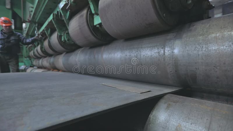 Bending a Large Metal Part. Processing a Metal Part on a Metal Rolling ...