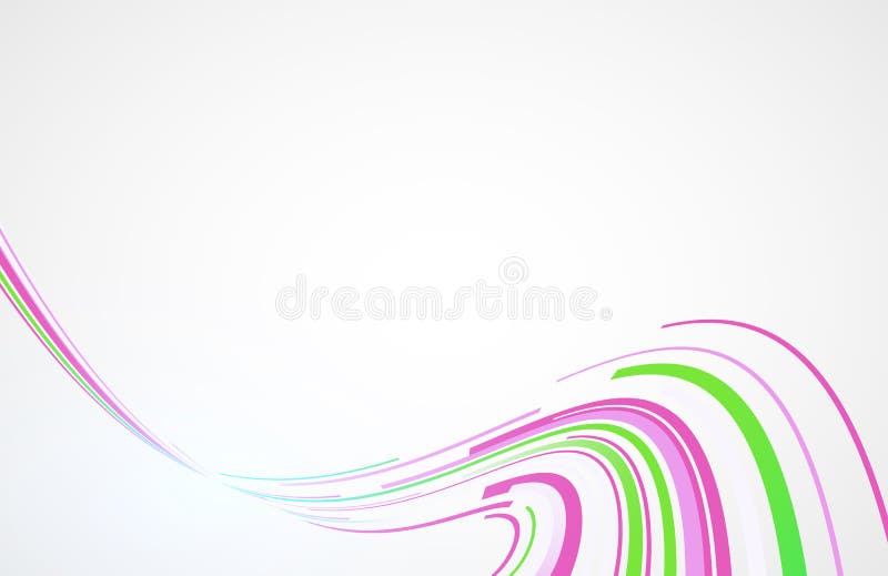 Bending Line Pink and Green Technology Concept on White Background ...