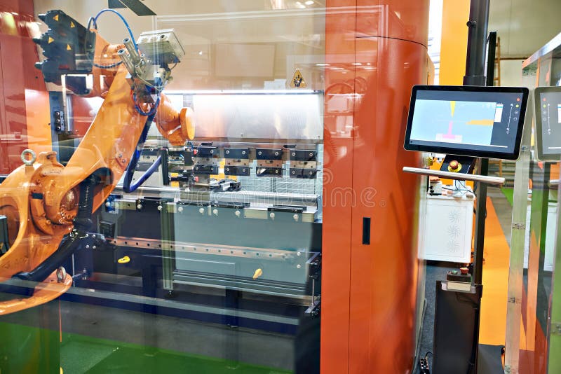 Bending Machine Metal and Robotic Arm Stock Photo - Image of ...