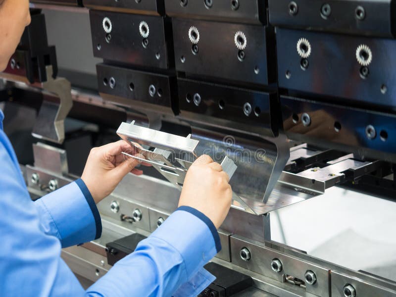 Bending Metal Sheet by Sheet Bending Machine Stock Image - Image of ...