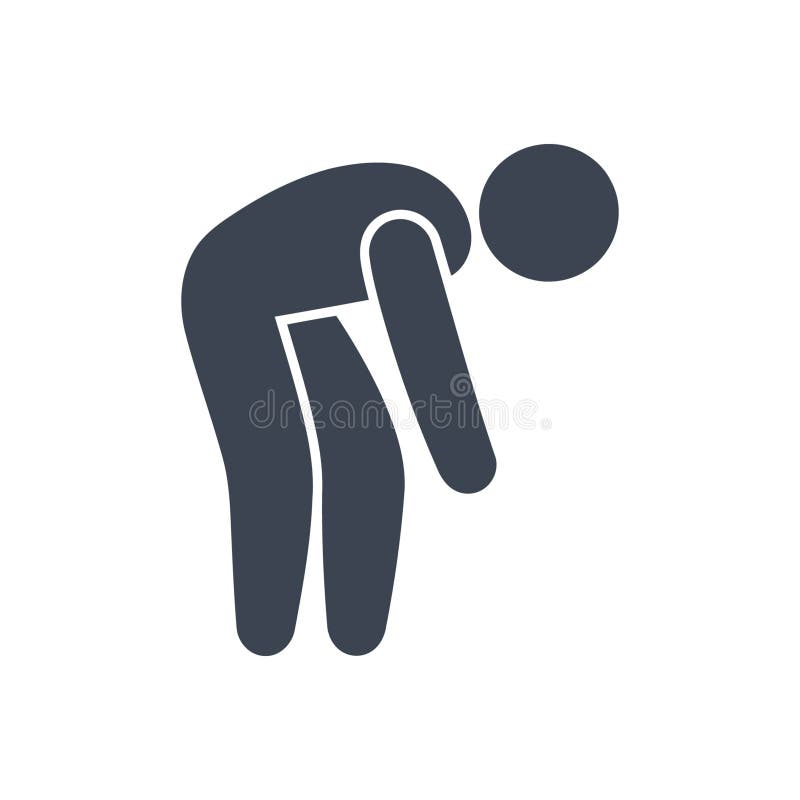 Bending Over icon stock vector. Illustration of silhouette - 348613937