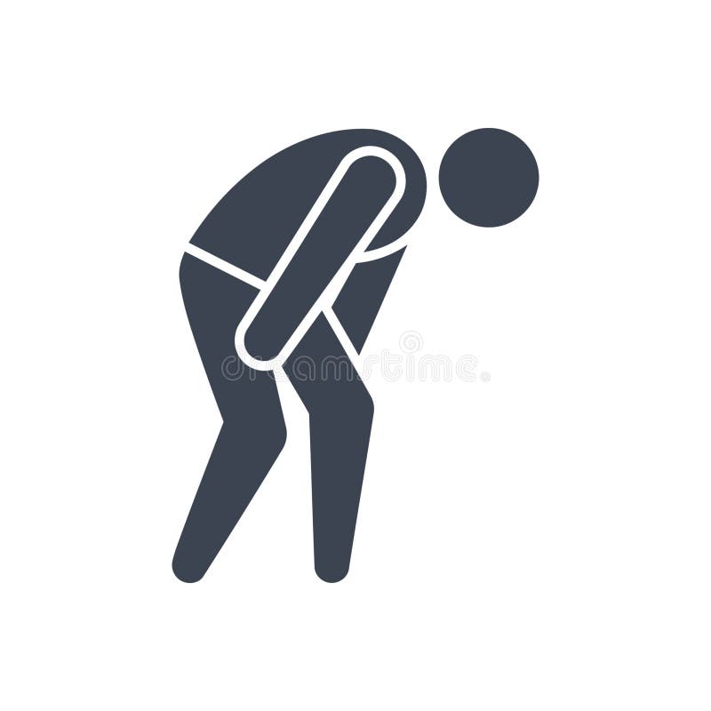 Bending Over icon stock vector. Illustration of exhaustion - 348613938