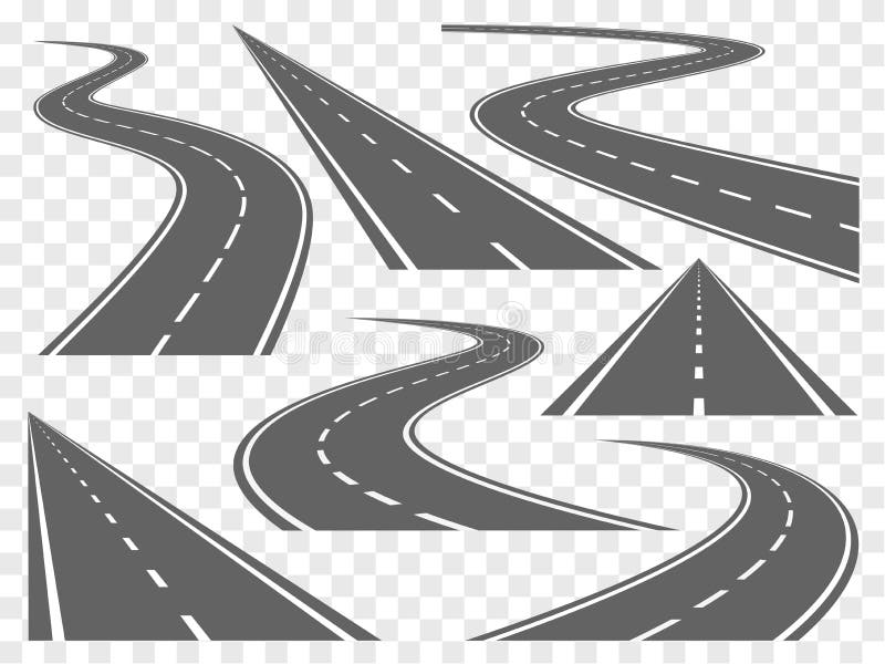 Bending Roads and High Ways Stock Vector - Illustration of flat, style ...