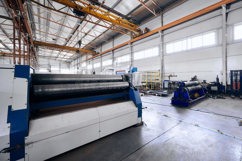 Bending Rolls Installed in Metal Sheet Processing Workshop Editorial ...