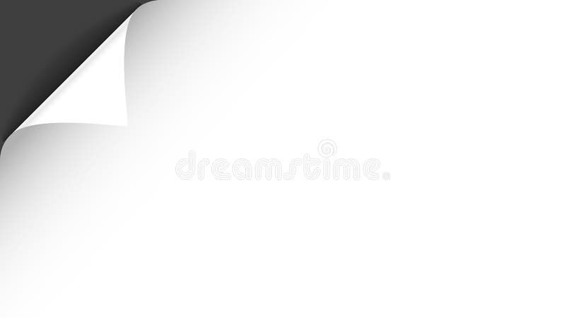 Bending White Blank Paper Left Top Corner. Stock Vector - Illustration ...