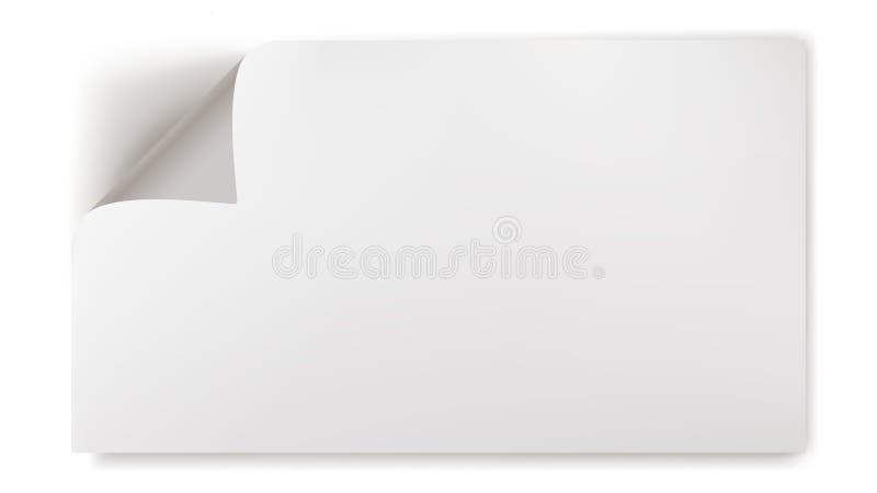 Bending White Blank Paper Left Top Corner. Stock Vector - Illustration ...