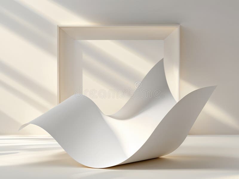 Bending White Paper Mockup with Soft Shadows and Modern Design. Stock ...