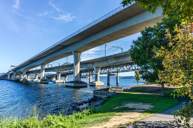 Beneath Seattle Bridges 5 stock image. Image of washington - 256458361