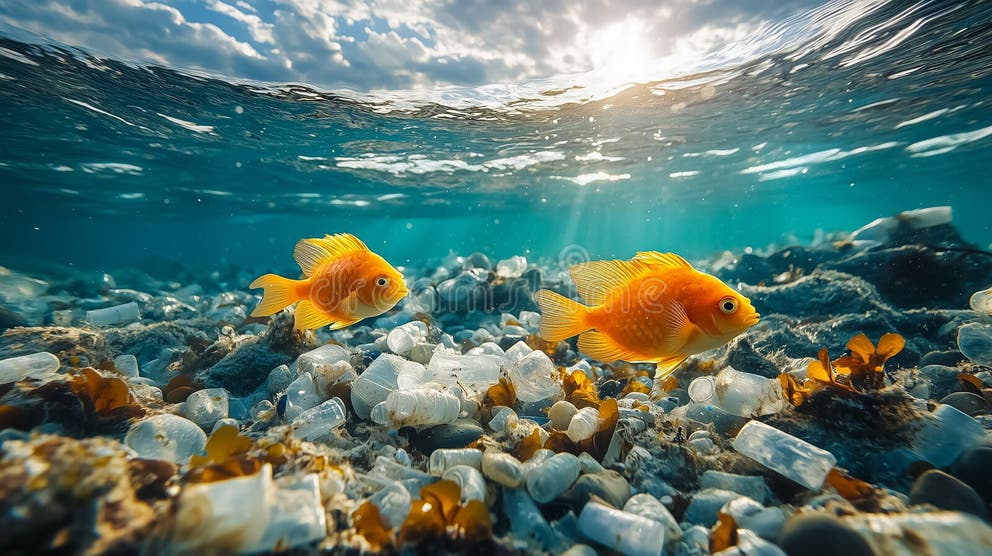 Beneath the Shimmering Surface, Vibrant Fish Navigate through a ...
