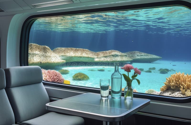 Beneath the Surface - Train through the Coral Realm Stock Illustration ...