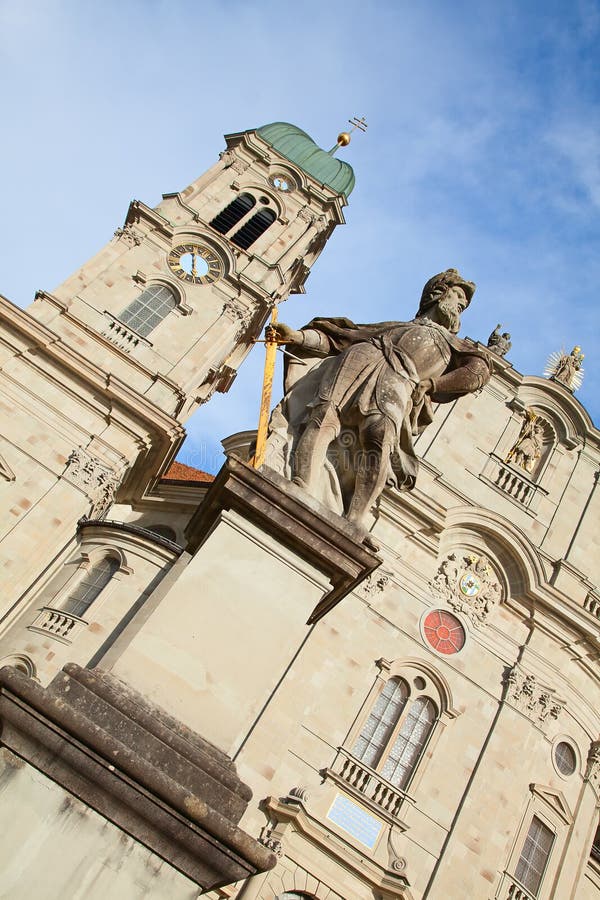 Einsiedeln roman banister stock image. Image of clock - 28677803