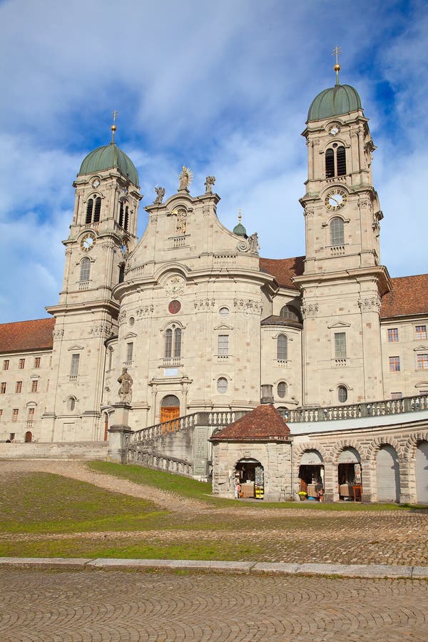Einsiedeln roman banister stock image. Image of clock - 28677803