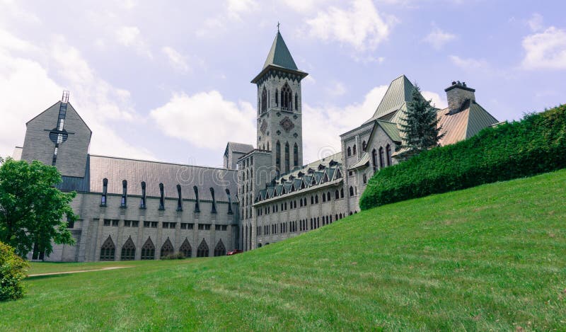 Abbey Saint-Benoit-du-lac, Quebec Stock Photo - Image of religion ...