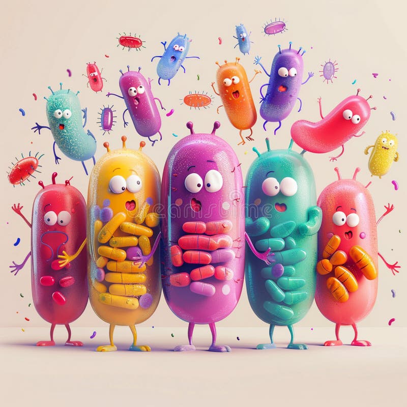 Beneficial Probiotic Bacteria Character Promo Image Stock Illustration ...