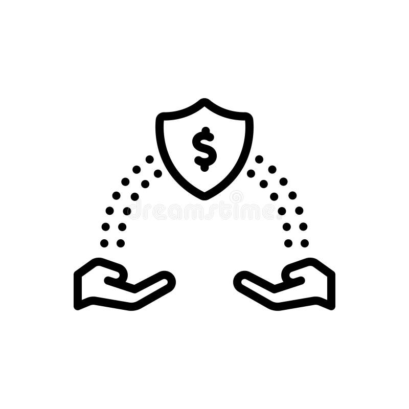 Black Line Icon for Beneficiary, Insurance and Income Stock Vector ...