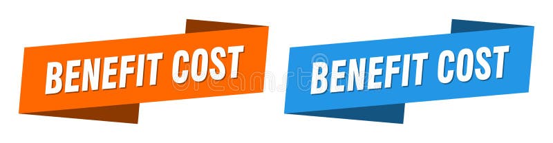 Benefit Cost Banner. Benefit Cost Ribbon Label Sign Set Stock Vector ...