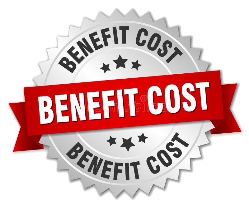 Benefit Cost Round Isolated Badge Stock Vector - Illustration of round ...