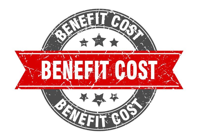 Benefit Cost Sign. Benefit Cost Round Ribbon Sticker Stock Vector ...