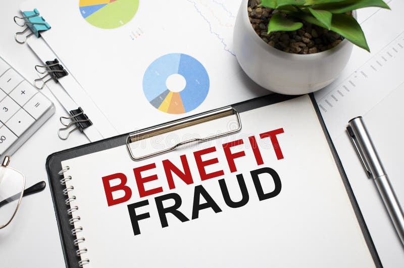 Benefit Fraud is Shown Using the Text Stock Image - Image of account ...