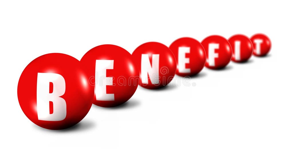 Benefit Word Made of Spheres on White Stock Illustration - Illustration ...