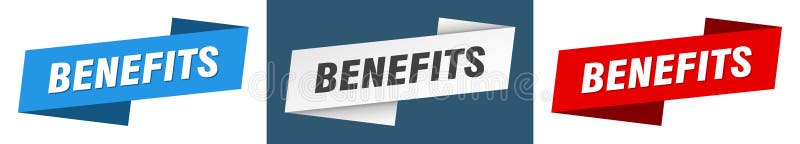 Benefits Banner. Benefits Ribbon Label Sign Set Stock Vector ...