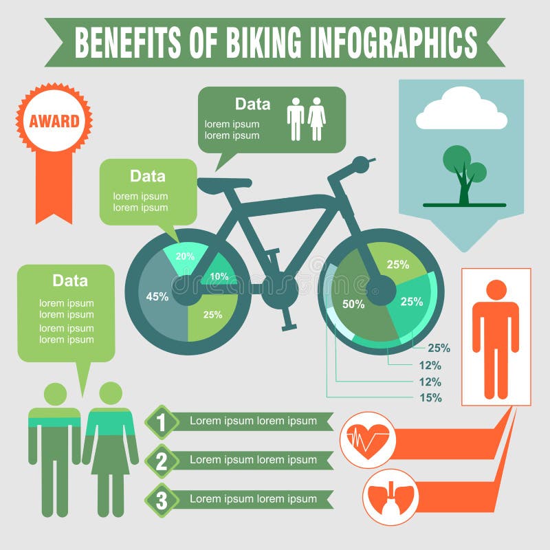Benefits of Biking Infographics Design Stock Vector - Illustration of ...