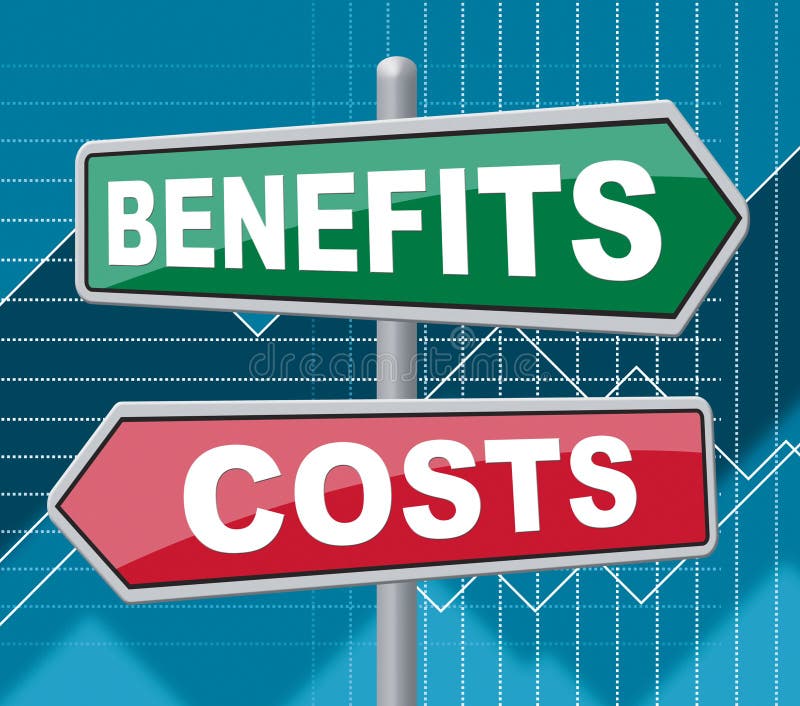Costs Benefits Choices on Signpost Showing Analysis and Value of Stock ... Costs Benefits Choices on Signpost Showing Analysis and Value of Stock ...