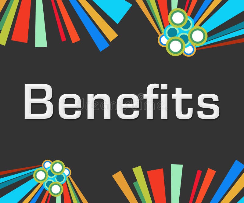 Benefits Dark Colorful Elements Stock Illustration - Illustration of ...